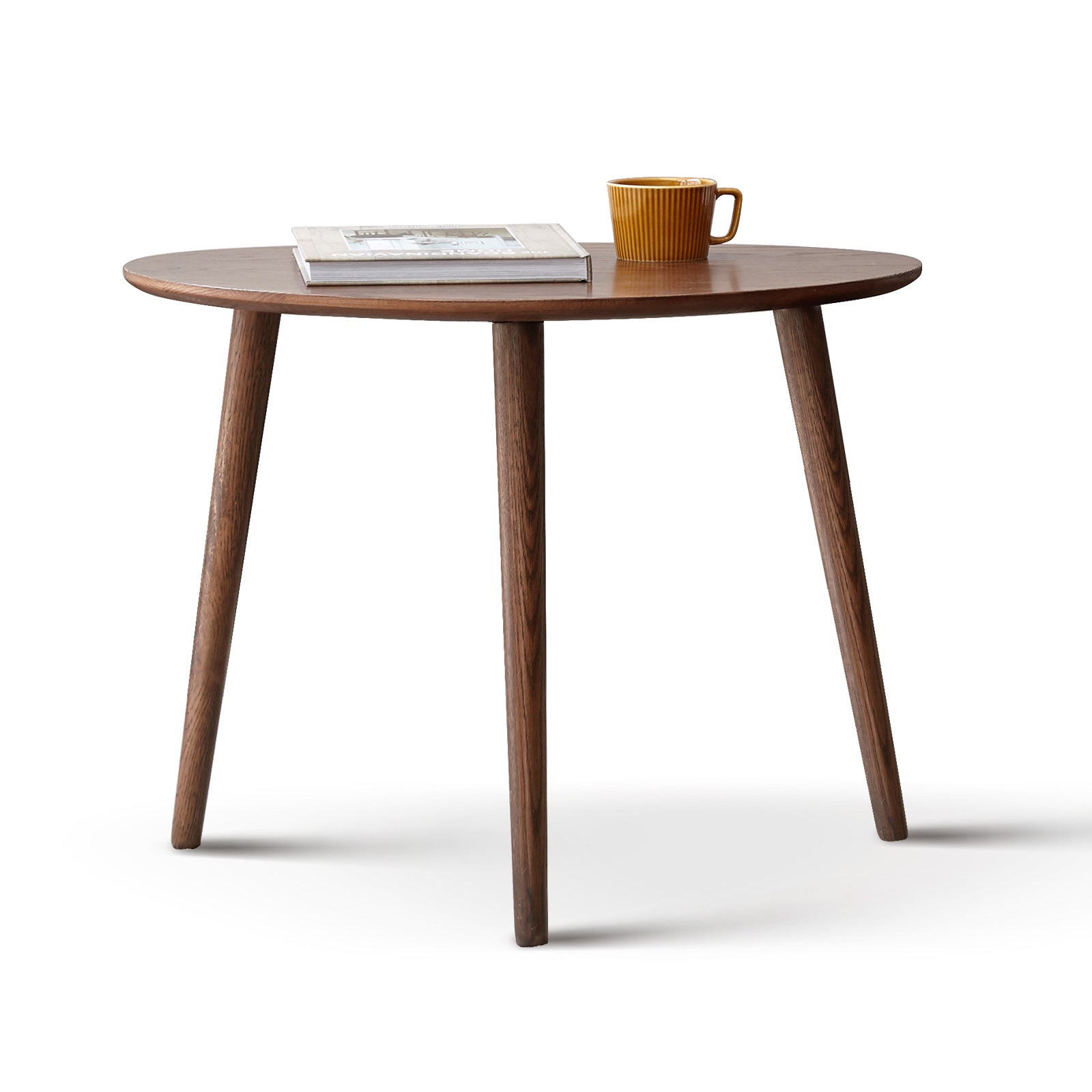 VIYET 16" Solid Oak end Table, Pebble-Shaped Mid-Century Modern Low Ta ...