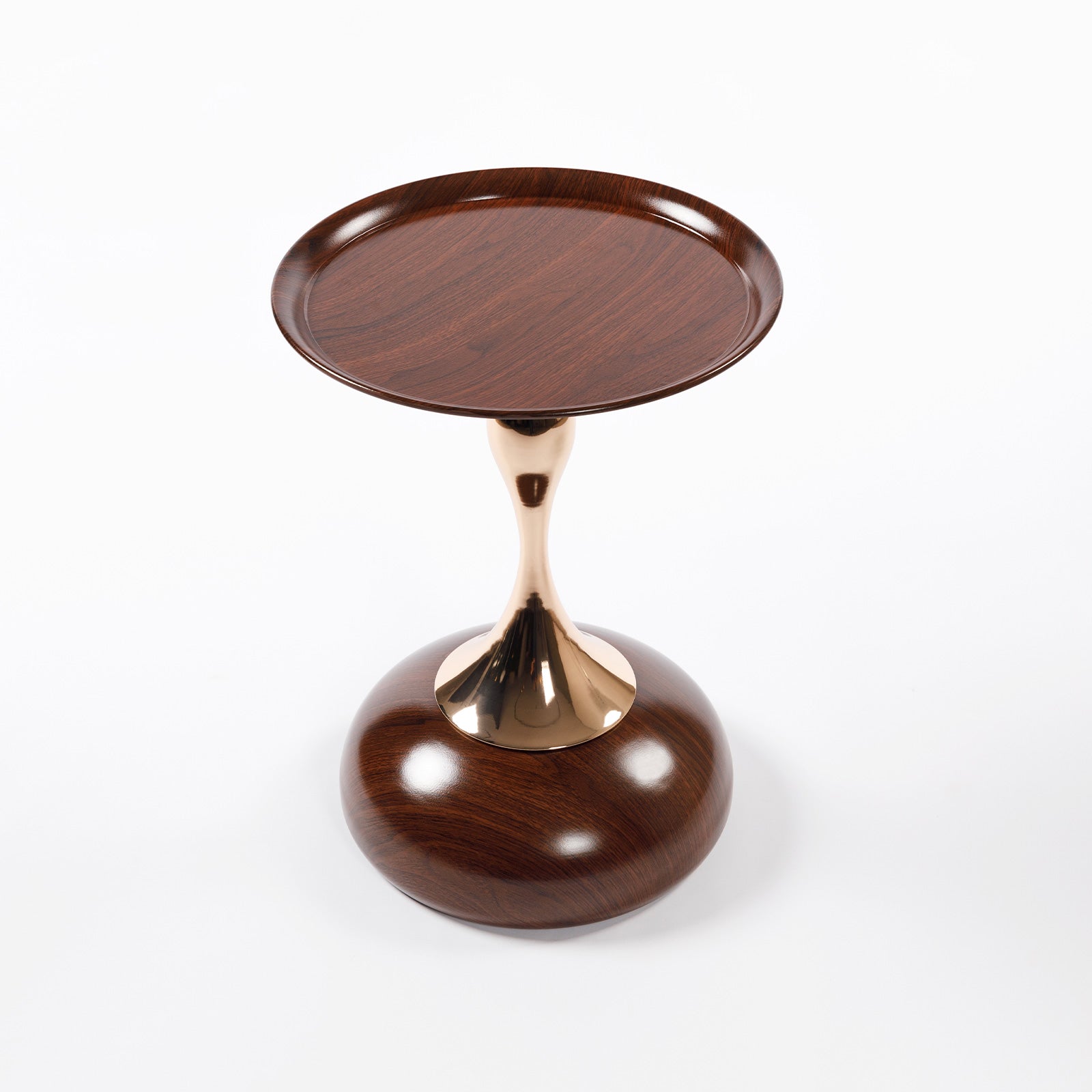 VIYET 21" Mermaid Tail Round End Table, Art Deco Metal Pedestal Accent ...