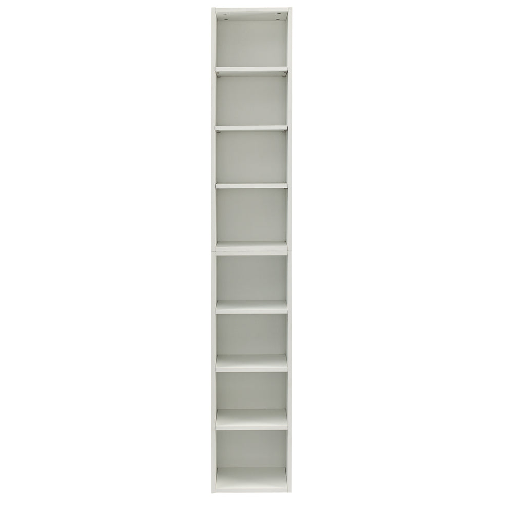 VIYET 11.6"×9.3"×70.9" 8-Tier Media Tower Rack - White MDF, Adjustable ...