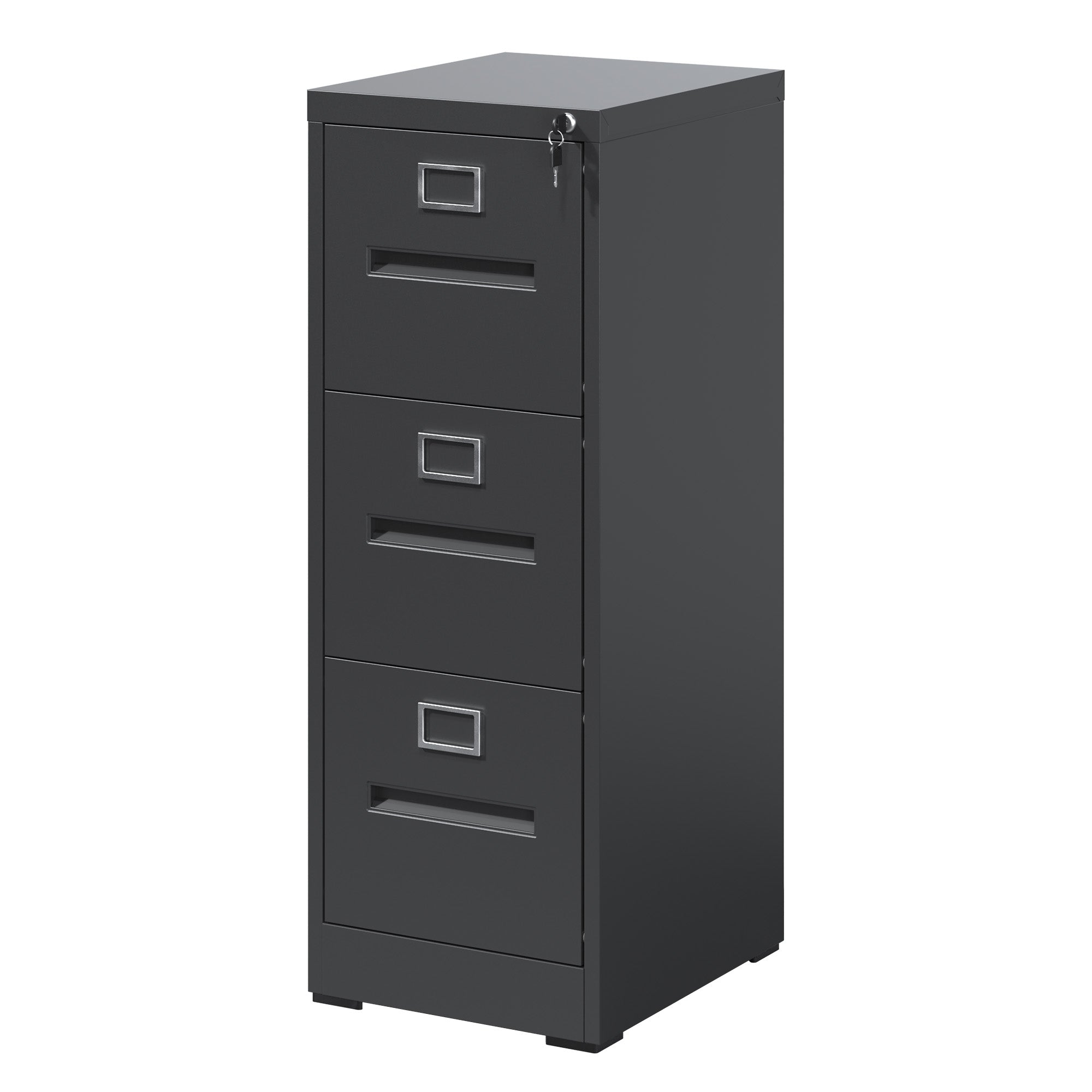 VIYET 40"H 3-Drawer Narrow Metal Vertical File Cabinet with Lock,Steel ...